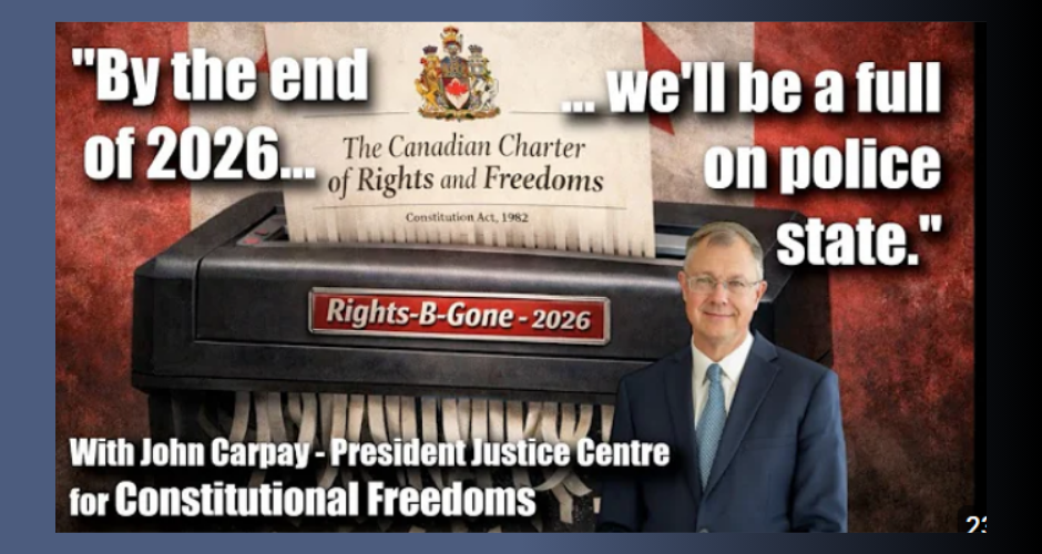 Your RIGHTS GONE by the end of NEXT YEAR - John Carpay (Justice Centre)